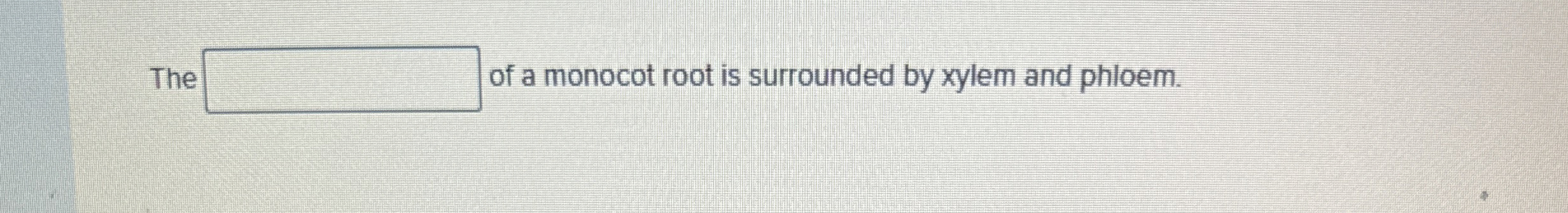 Solved Theof a monocot root is surrounded by xylem and | Chegg.com