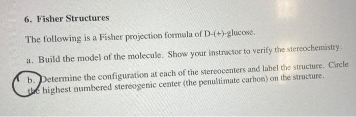 Solved 6. Fisher Structures The following is a Fisher | Chegg.com