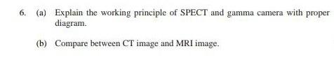 Solved 6. (a) Explain the working principle of SPECT and | Chegg.com