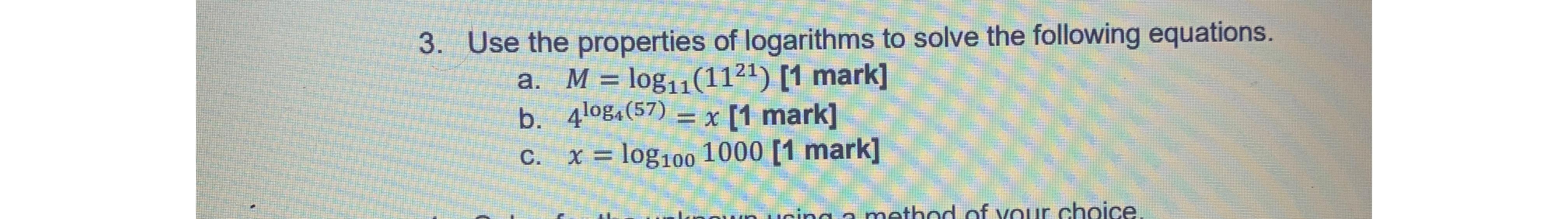 Solved Use the properties of logarithms to solve the | Chegg.com