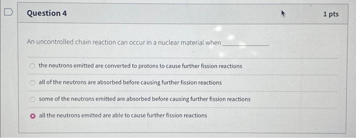 Solved An uncontrolled chain reaction can occur in a nuclear | Chegg.com