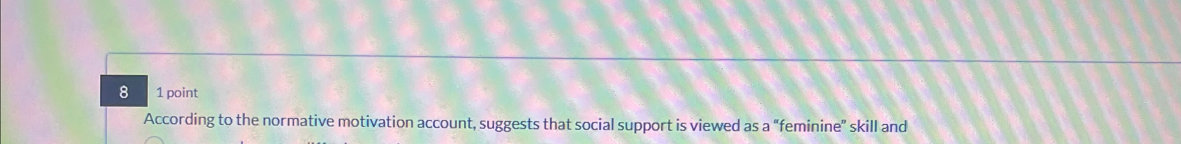 Solved 1 ﻿pointAccording to the normative motivation | Chegg.com