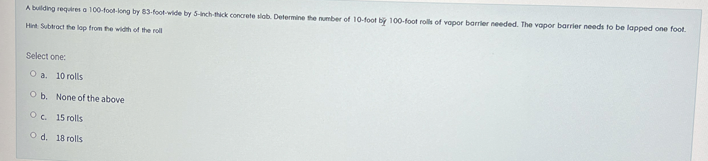 Solved Hint: Subtract the lap from the width of the | Chegg.com