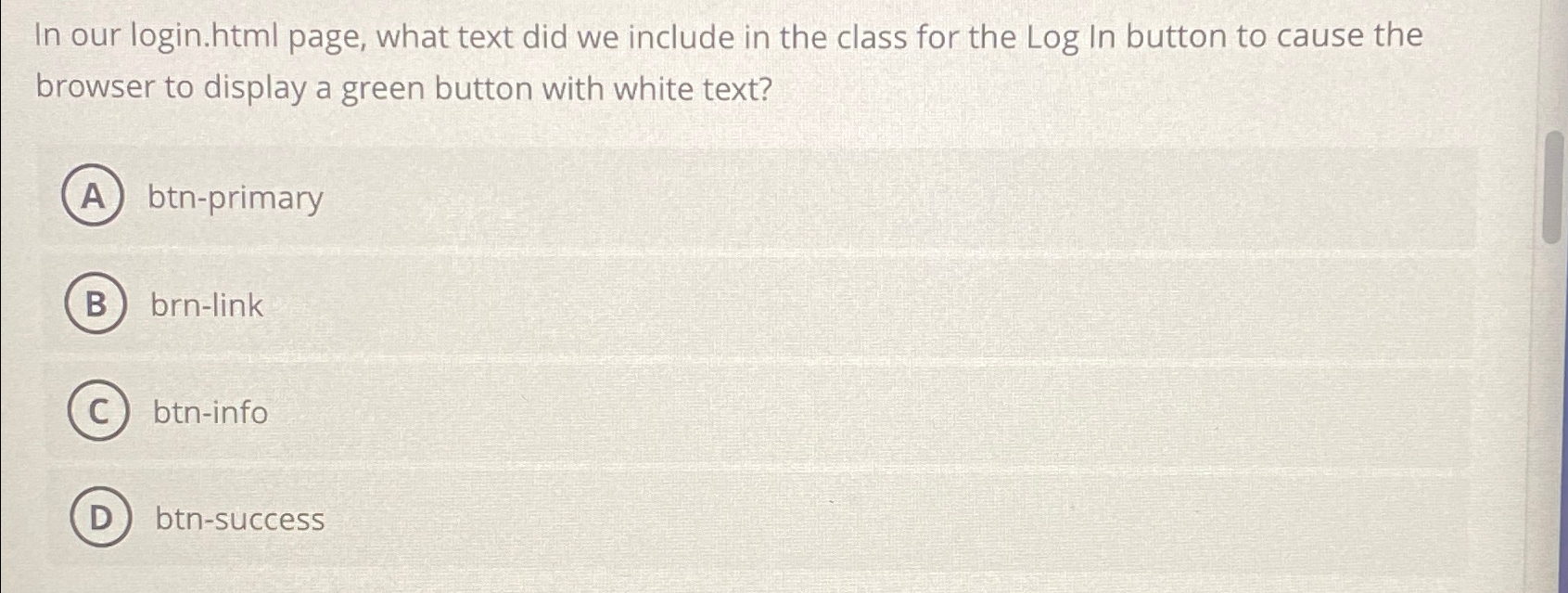 Solved In our login.html page, what text did we include in | Chegg.com