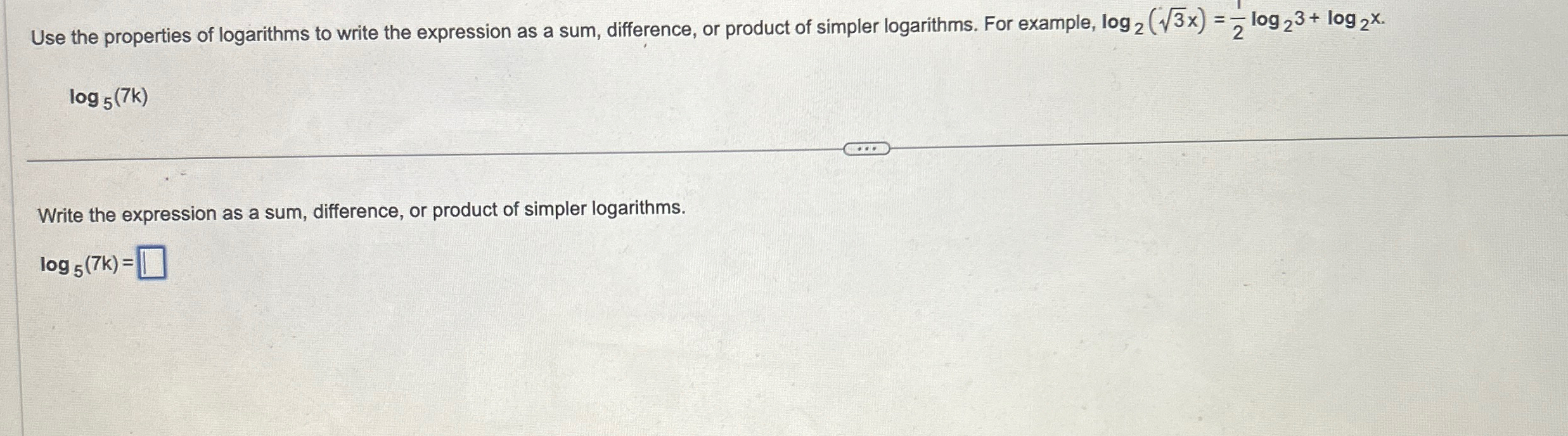 Solved Use the properties of logarithms to write the | Chegg.com
