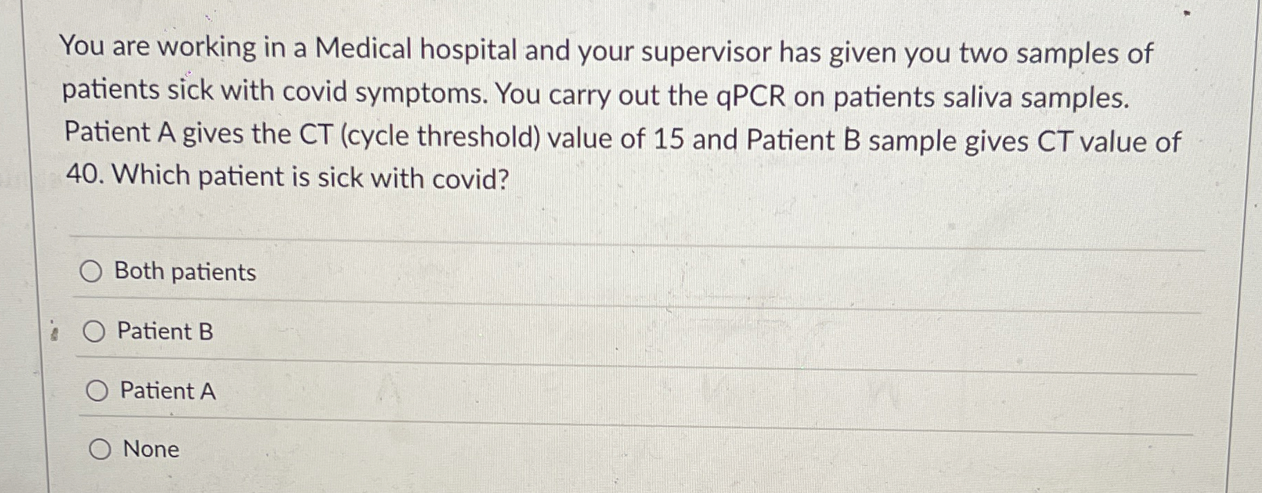Solved You are working in a Medical hospital and your | Chegg.com