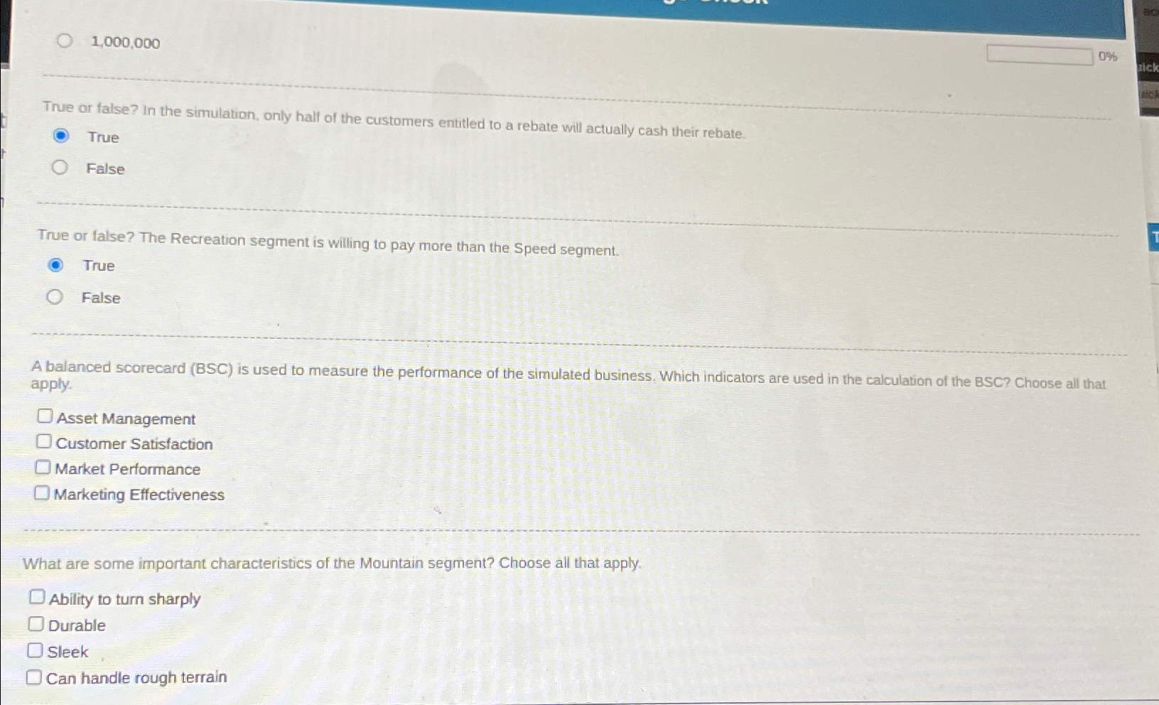 Solved 1,000,0000%True or false? In the simulation, only | Chegg.com