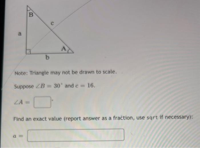 Solved Note: Triangle may not be drawn to scale. Suppose | Chegg.com