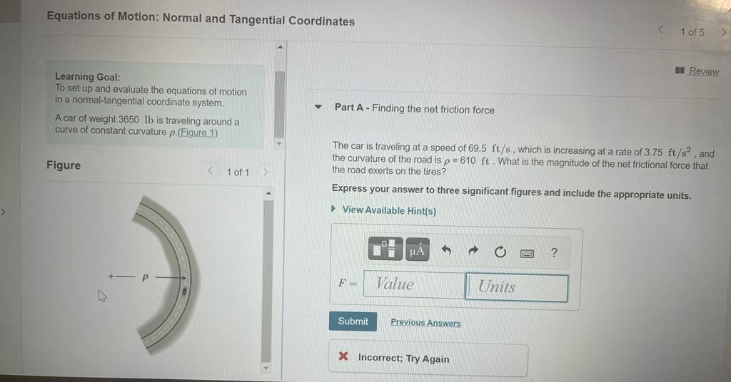Solved Equations of Motion: Normal and Tangential | Chegg.com