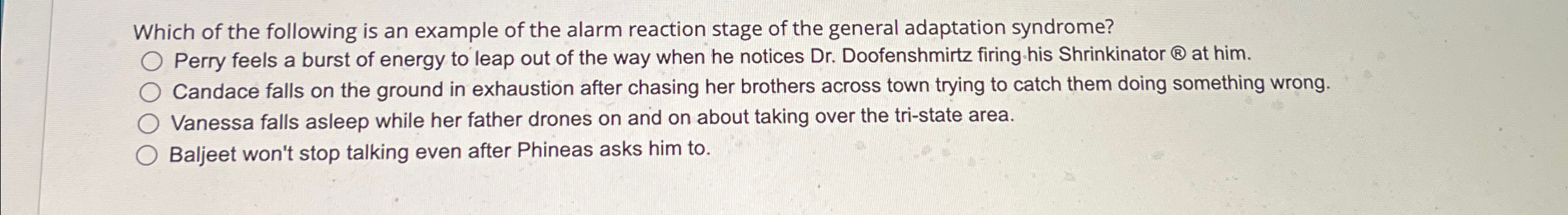 Solved Which of the following is an example of the alarm | Chegg.com