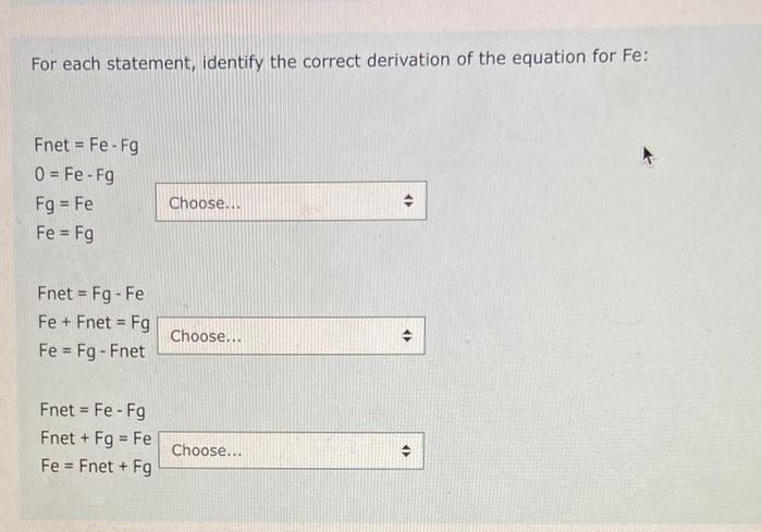 Solved For each statement, identify the correct derivation | Chegg.com