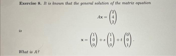 Solved Exercise 8. It is known that the general solution of | Chegg.com