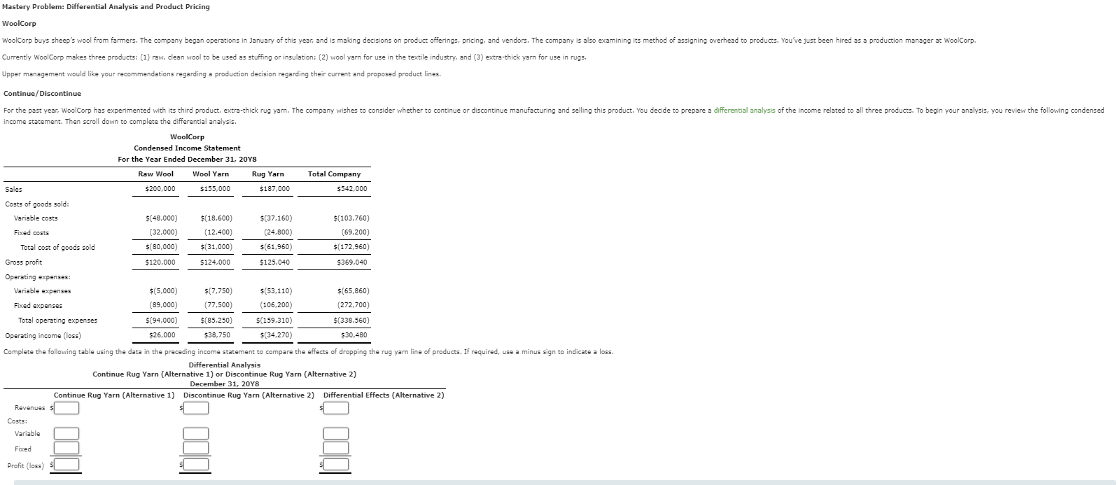 Solved Mastery Problem: Differential Analysis and Product | Chegg.com