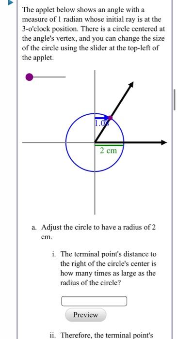 Solved The applet below shows an angle with a measure of I | Chegg.com