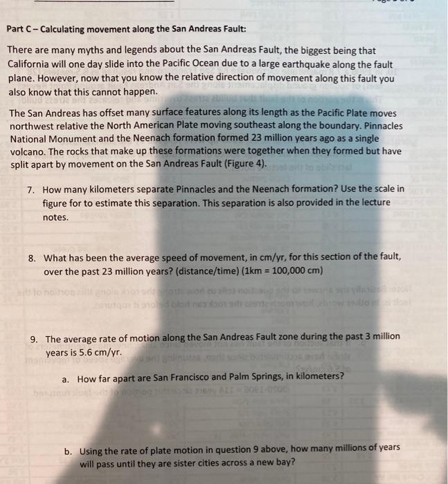 Solved Lab Assignment #13: Plate Tectonics - The San Andreas | Chegg.com
