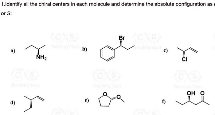 Solved 1.Identify all the chiral centers in each molecule | Chegg.com