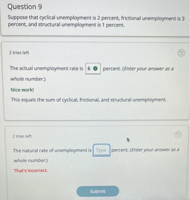 Solved Suppose that cyclical unemployment is 2 percent, | Chegg.com