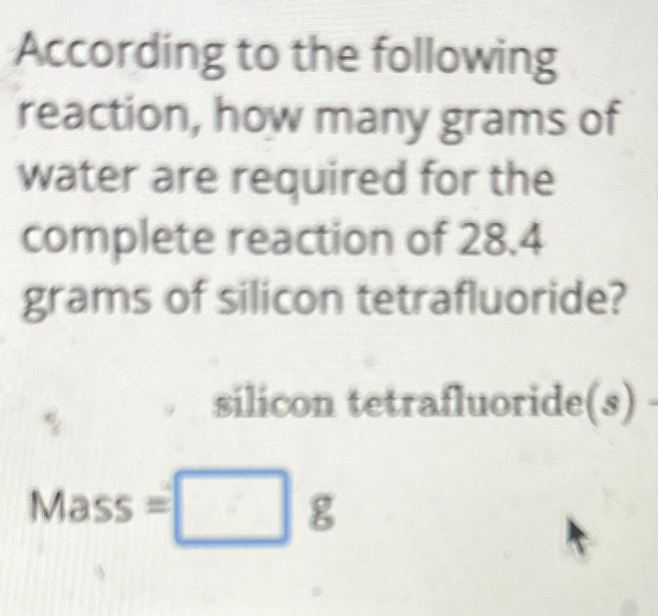 Solved According to the following reaction, how many grams | Chegg.com