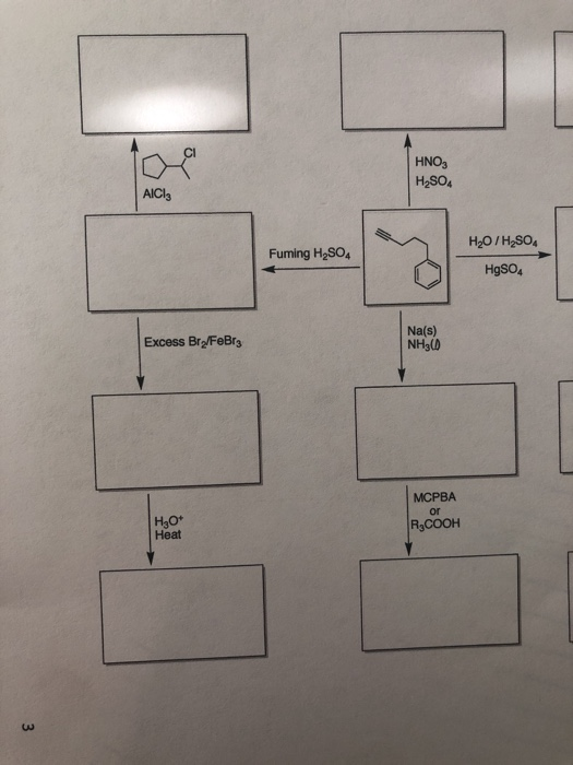 Solved HNO3 H2SO4 AICI Fuming H2SO4 H20 / H2SO4 HgSO4 Excess | Chegg.com