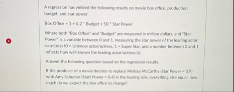 Solved A regression has yielded the following results on | Chegg.com