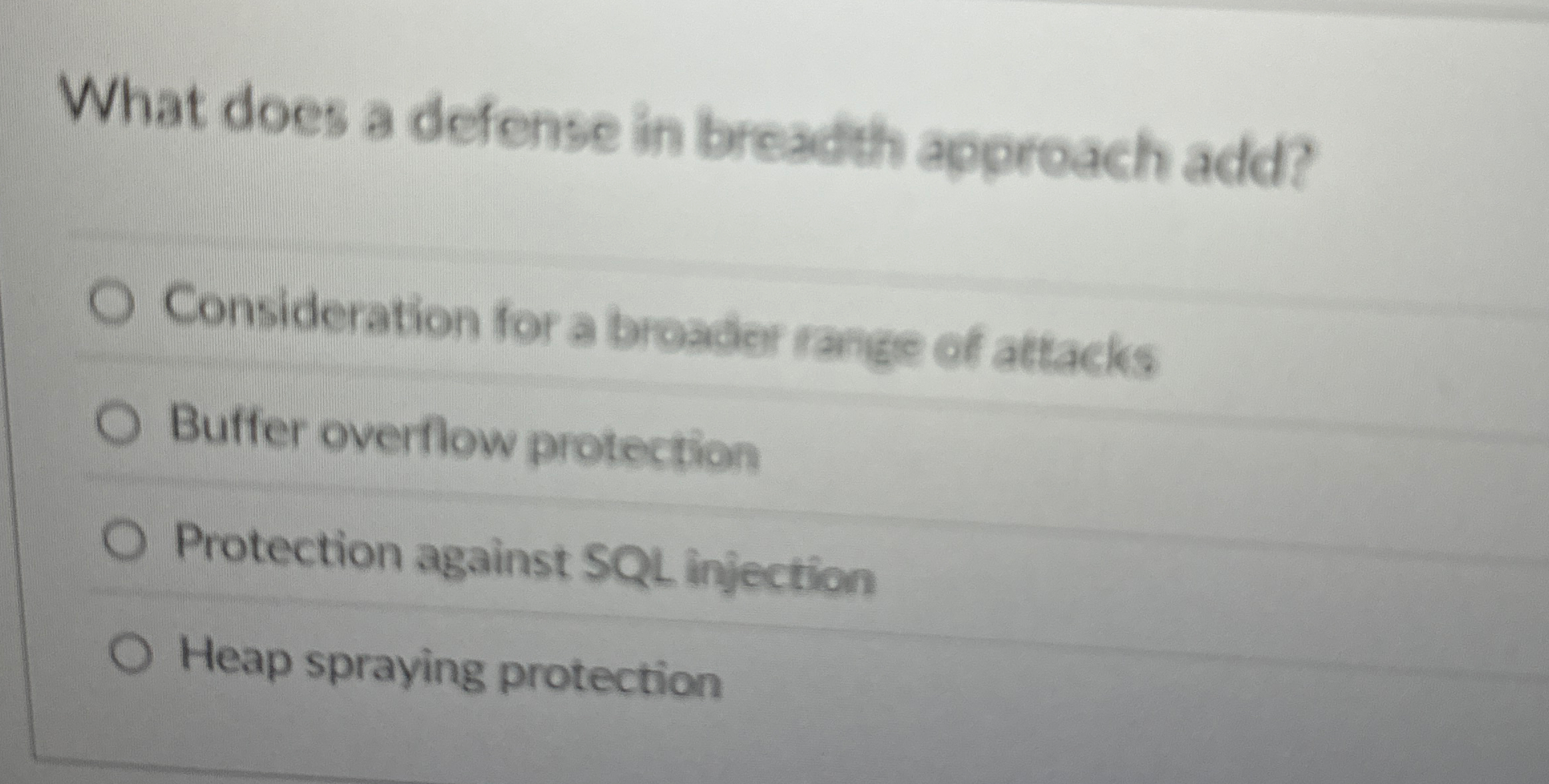 Solved What does a defense in breadth approach | Chegg.com