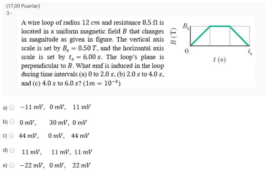 Solved A wire loop of radius 12 cm and resistance 8.5Ω is | Chegg.com