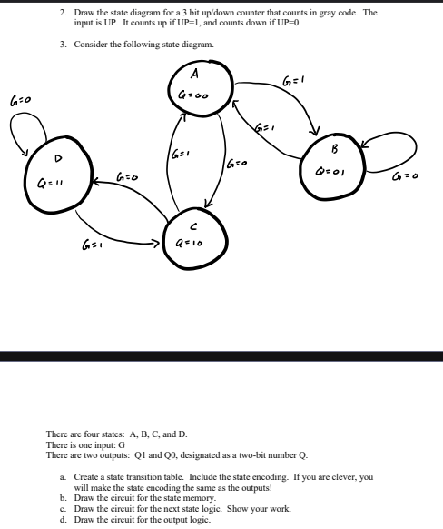 Solved Draw the state diagram for a 3 ﻿bit up/down counter | Chegg.com