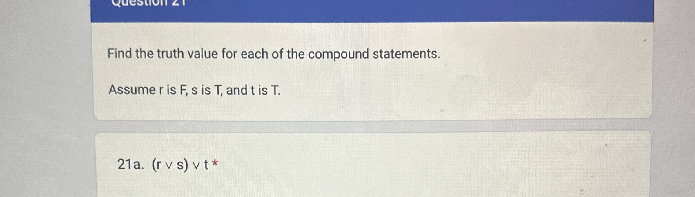 Solved Find the truth value for each of the compound | Chegg.com
