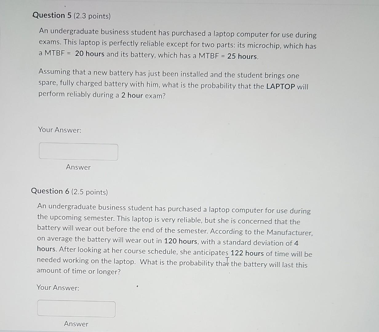 Solved An undergraduate business student has purchased a | Chegg.com