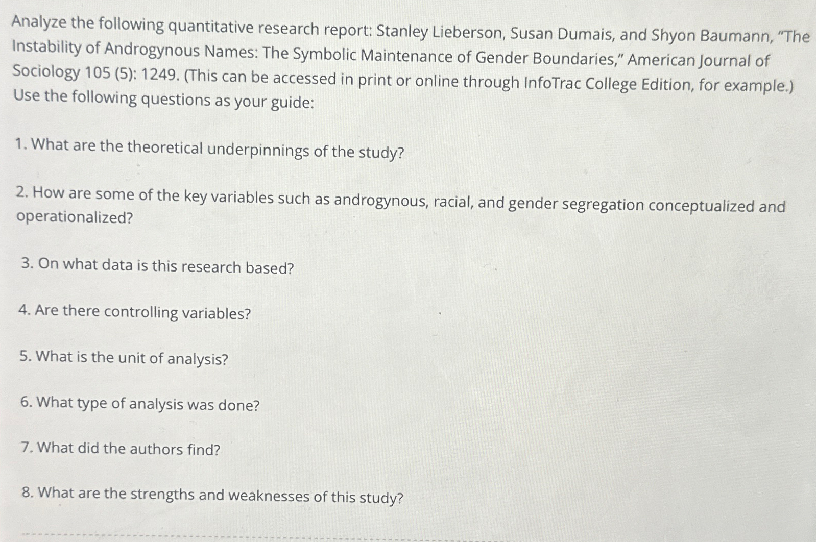 Analyze the following quantitative research report: | Chegg.com