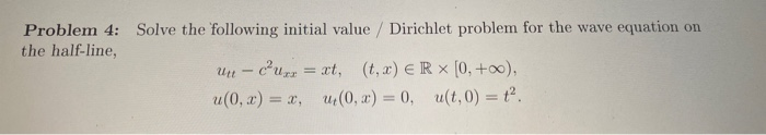 Solved Problem 4: Solve the following initial value / | Chegg.com