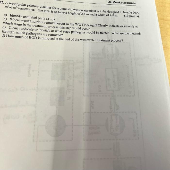 Solved rectangular primary clarifier for a domestic | Chegg.com