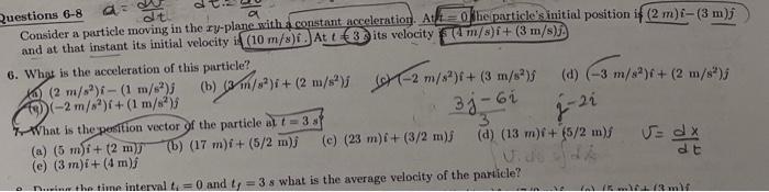 Solved Consider a particle moving in the xy-plane with a | Chegg.com
