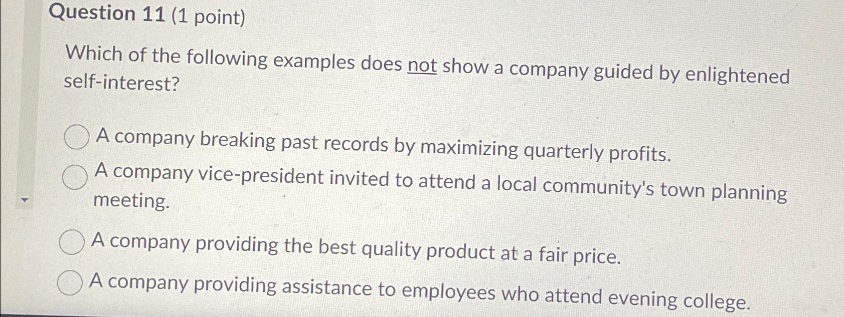Solved Question 11 (1 ﻿point)Which of the following examples | Chegg.com