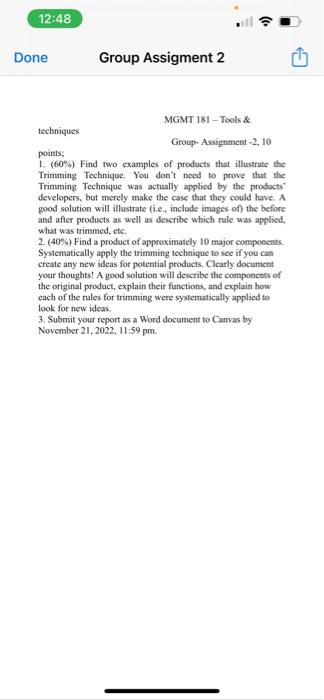 Solved MGMT 181-Tools \& techniques Group-Assignment -2, 10 | Chegg.com