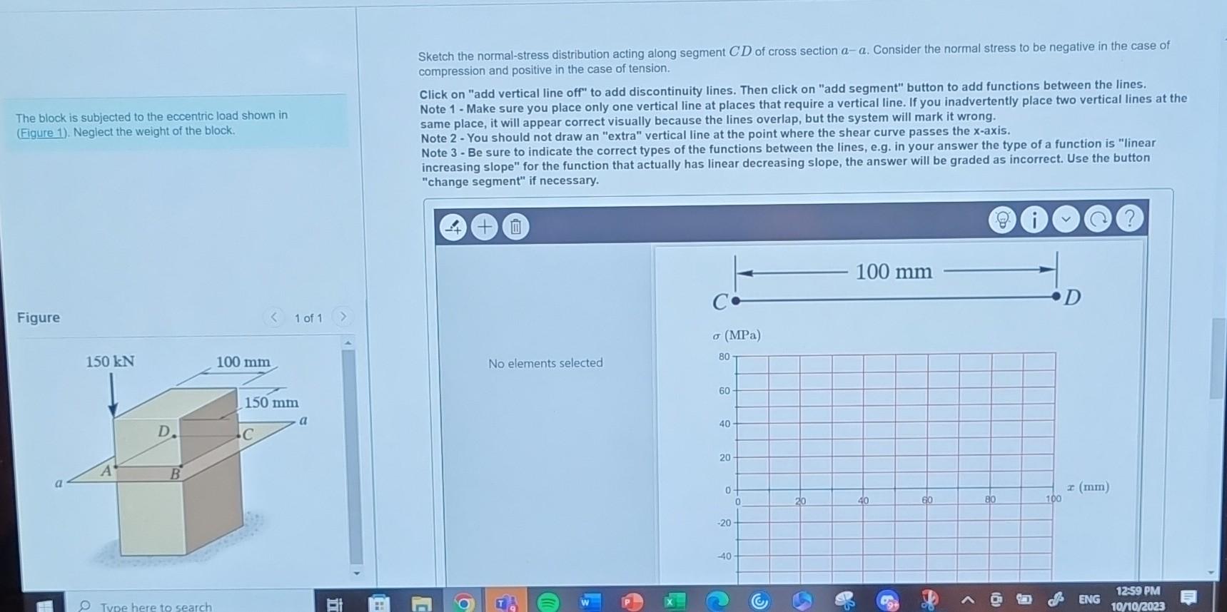 Solved The block is subjected to the eccentric load shown in | Chegg.com