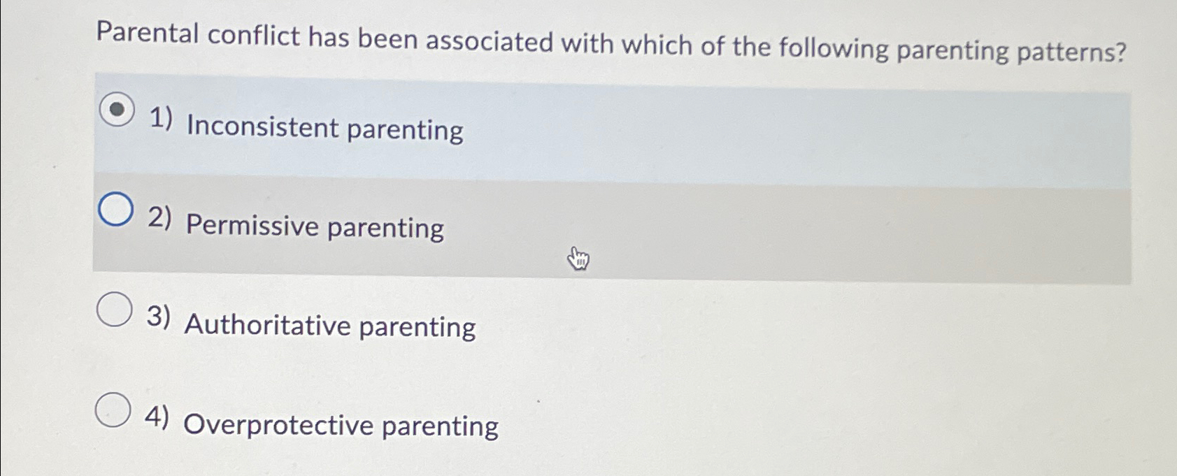 Solved Parental conflict has been associated with which of | Chegg.com