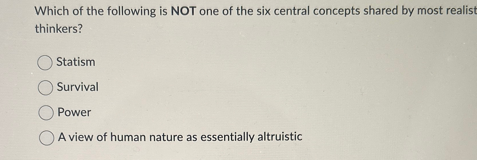 Solved Which of the following is NOT one of the six central | Chegg.com