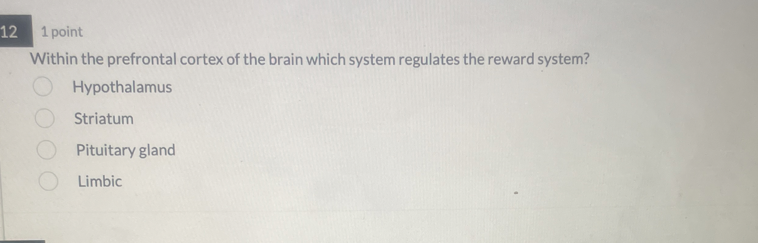 Solved 12 ﻿pointWithin the prefrontal cortex of the brain | Chegg.com