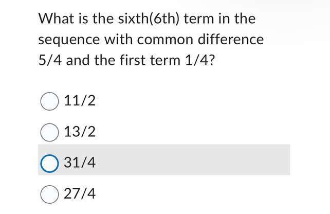 Solved What is the sixth(6th) ﻿term in the sequence with | Chegg.com