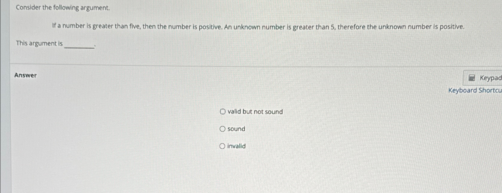 Solved Consider the following argument.If a number is | Chegg.com