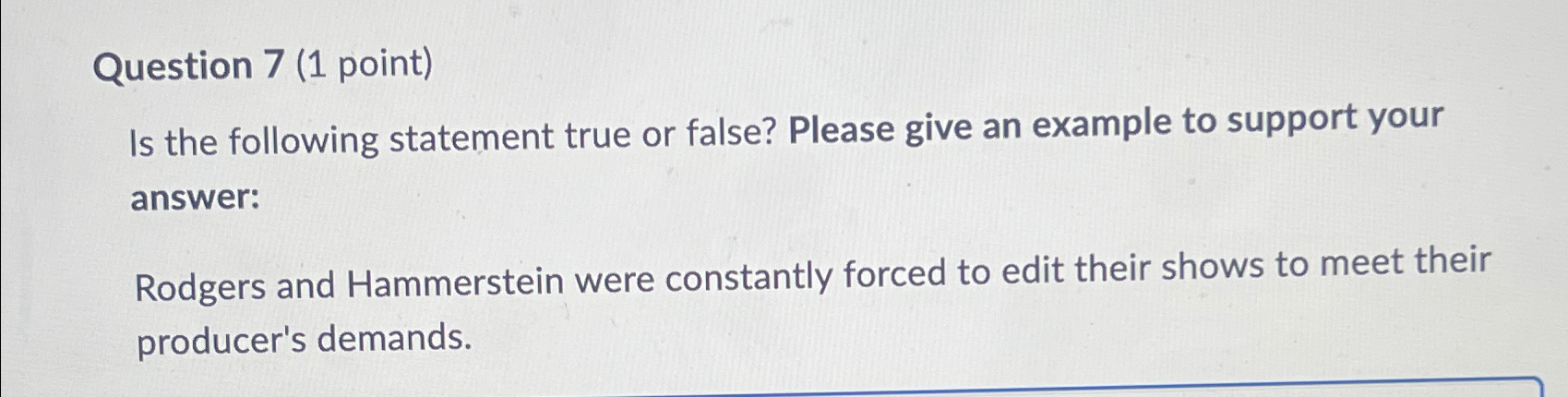 Question 7 (1 ﻿point)Is the following statement true | Chegg.com