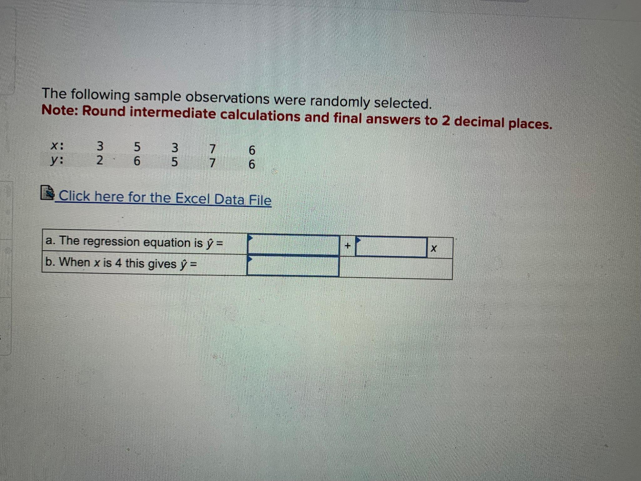 Solved The following sample observations were randomly | Chegg.com
