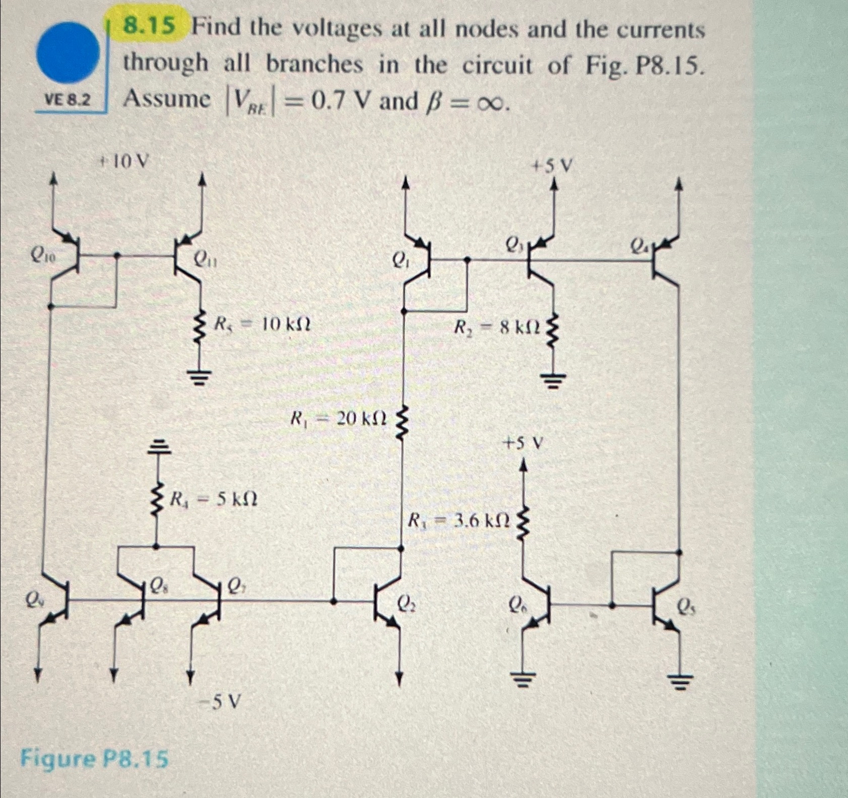 Solved 8.15 ﻿Find the voltages at all nodes and the currents | Chegg.com