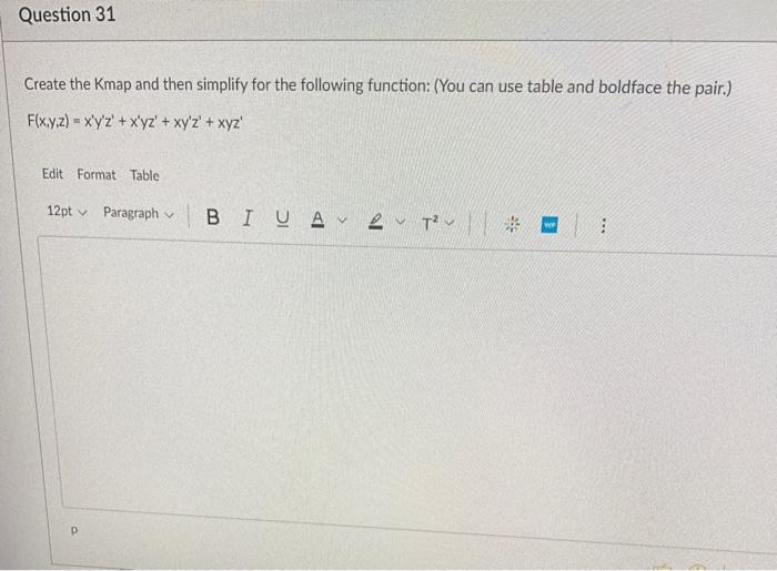 Solved Create the Kmap and then simplify for the following | Chegg.com