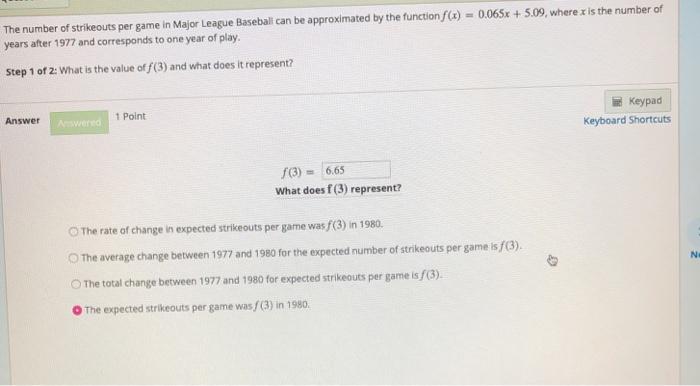 Solved The number of strikeouts per game in Major League | Chegg.com