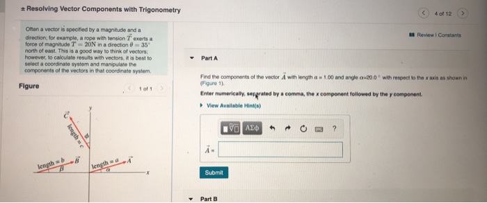 Solved + Resolving Vector Components with Trigonometry 4 of | Chegg.com