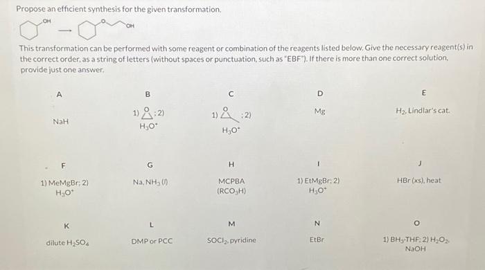 Solved Propose an efficient synthesis for the given | Chegg.com