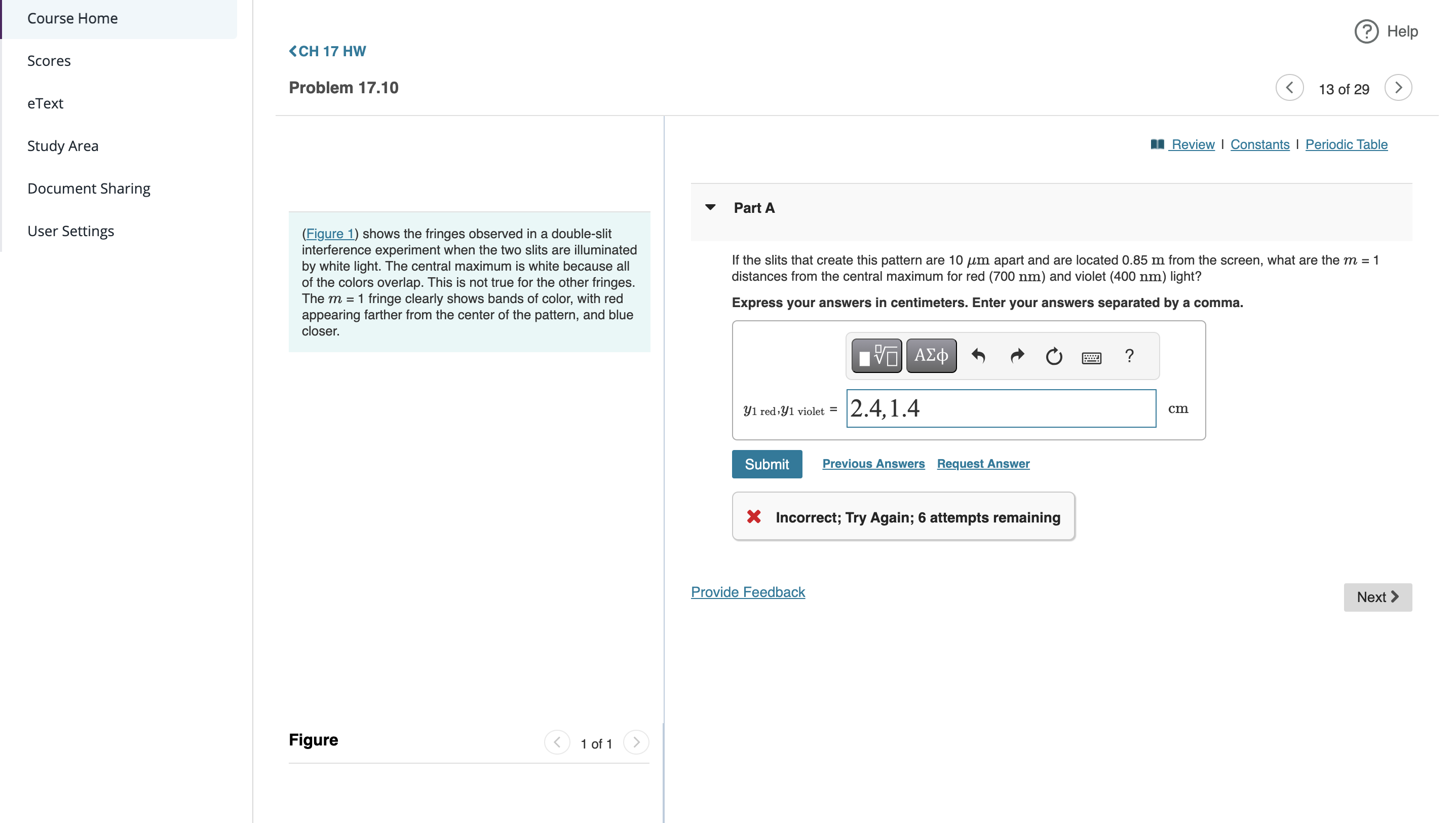 Solved Study AreaDocument SharingUser SettingsPart A(Figure | Chegg.com