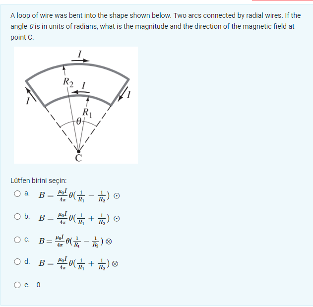 Solved A loop of wire was bent into the shape shown below. | Chegg.com